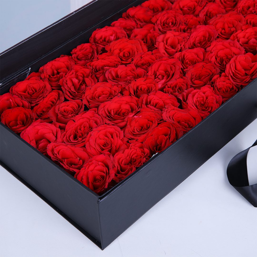 Luxury and Long Red Rose Box | Romantic Floral Gift