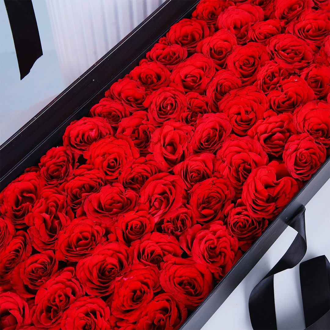 Luxury and Long Red Rose Box | Romantic Floral Gift