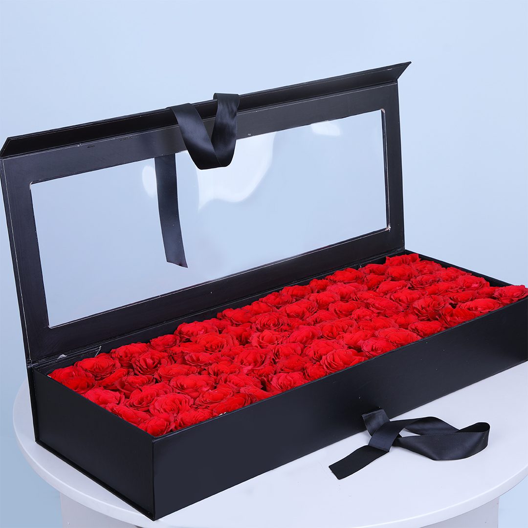 Luxury and Long Red Rose Box | Romantic Floral Gift