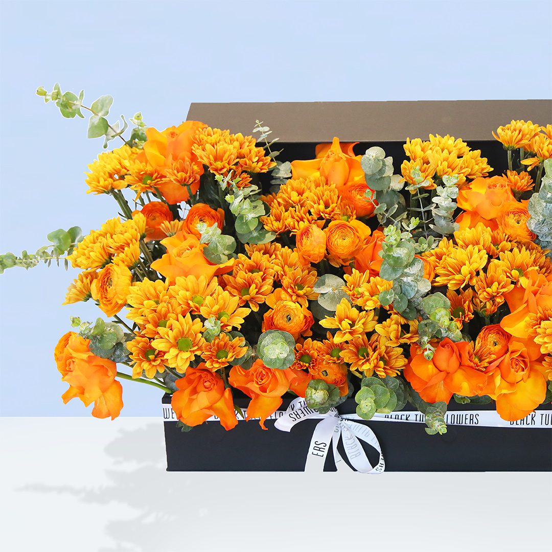 Orange Flowers | Long Flower Box