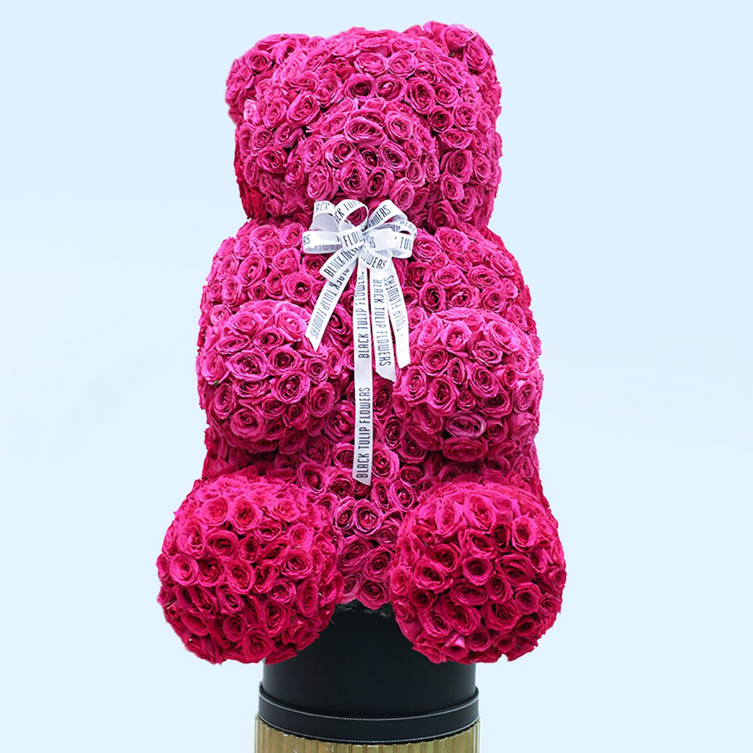 Pink Spray Rose Teddy | Luxury Valentine Surprise