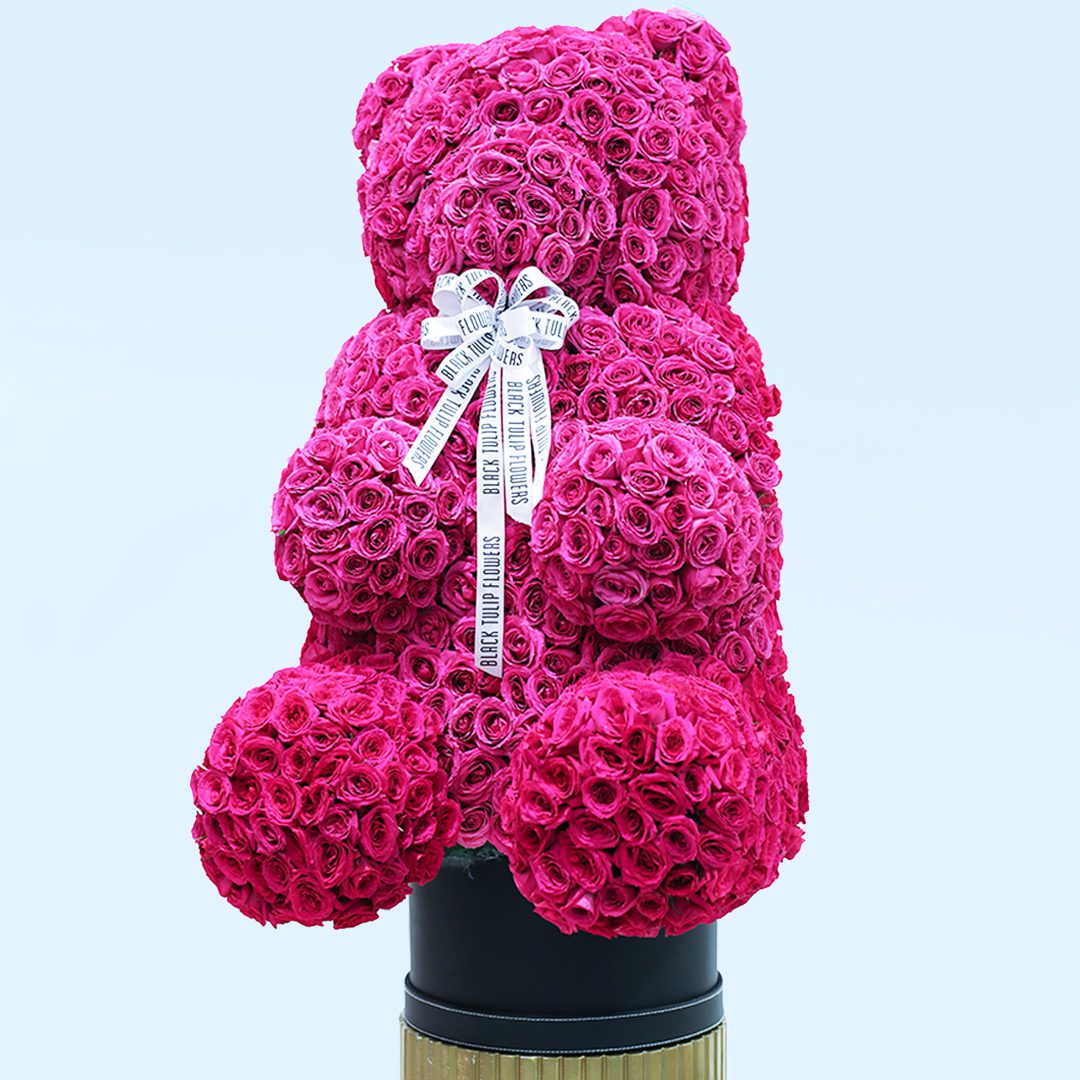 Pink Spray Rose Teddy | Luxury Valentine Surprise
