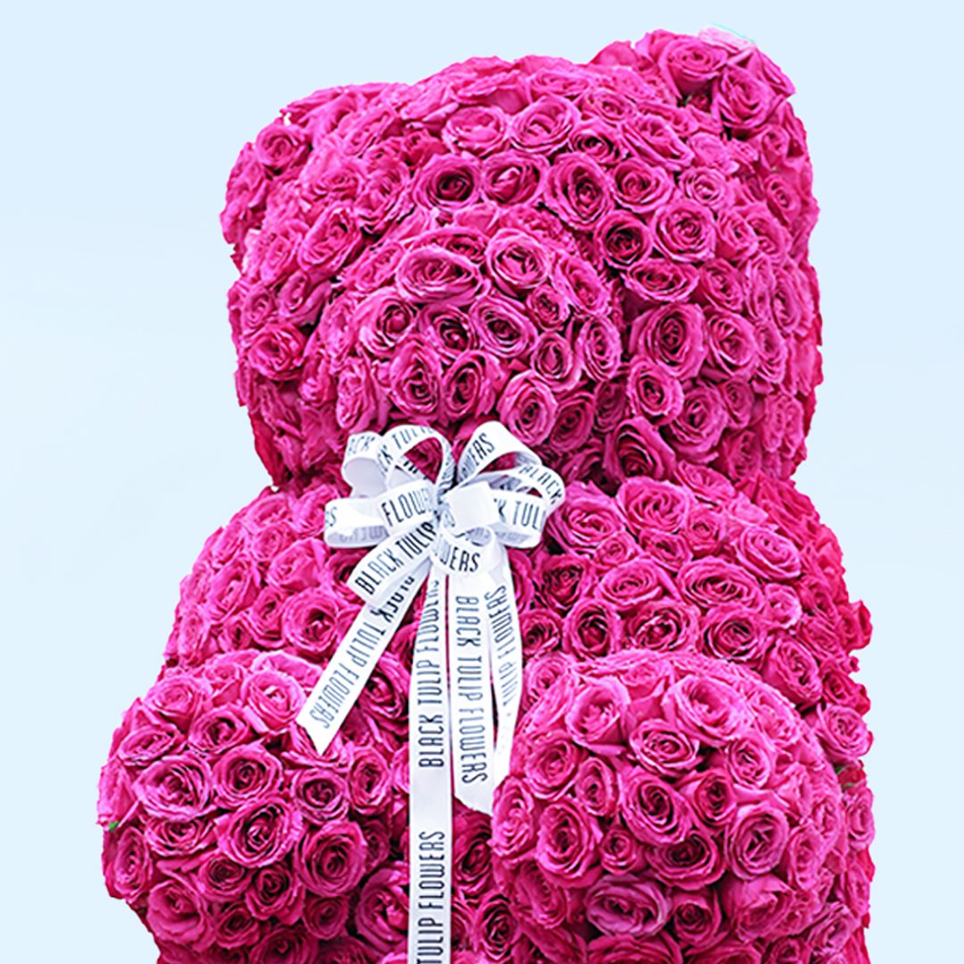 Pink Spray Rose Teddy | Luxury Valentine Surprise