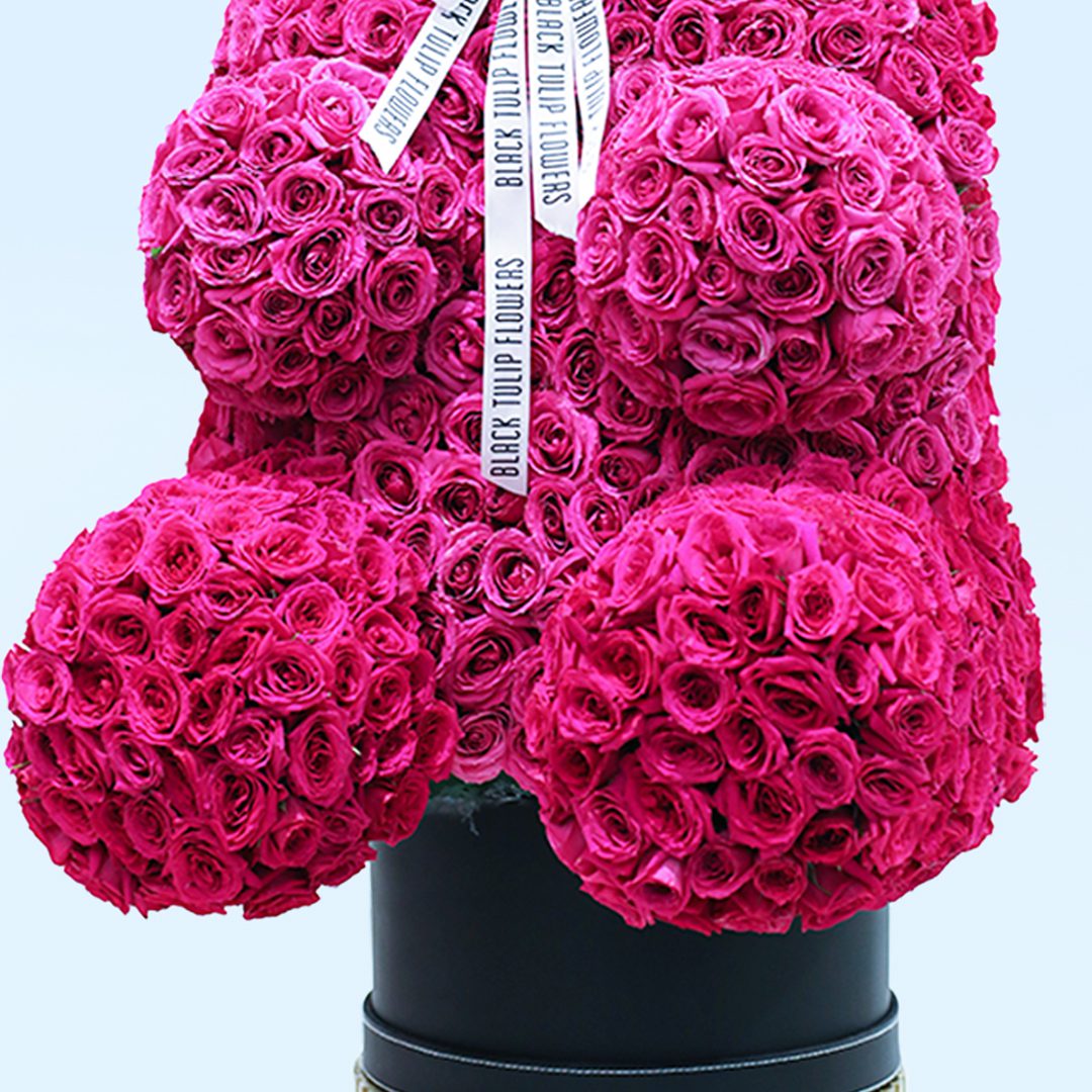 Pink Spray Rose Teddy | Luxury Valentine Surprise