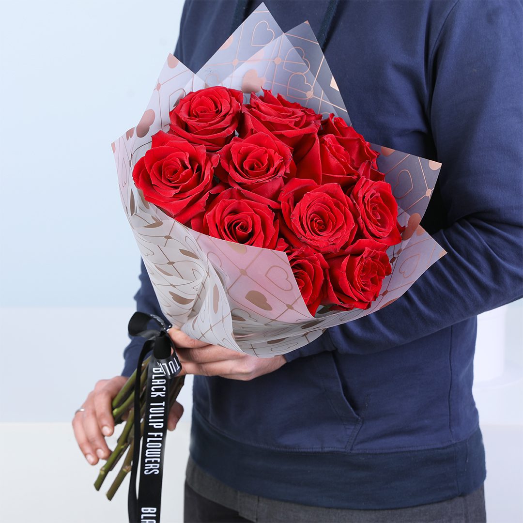 15 Red Roses Bouquet | Classic Red Love Bouquet