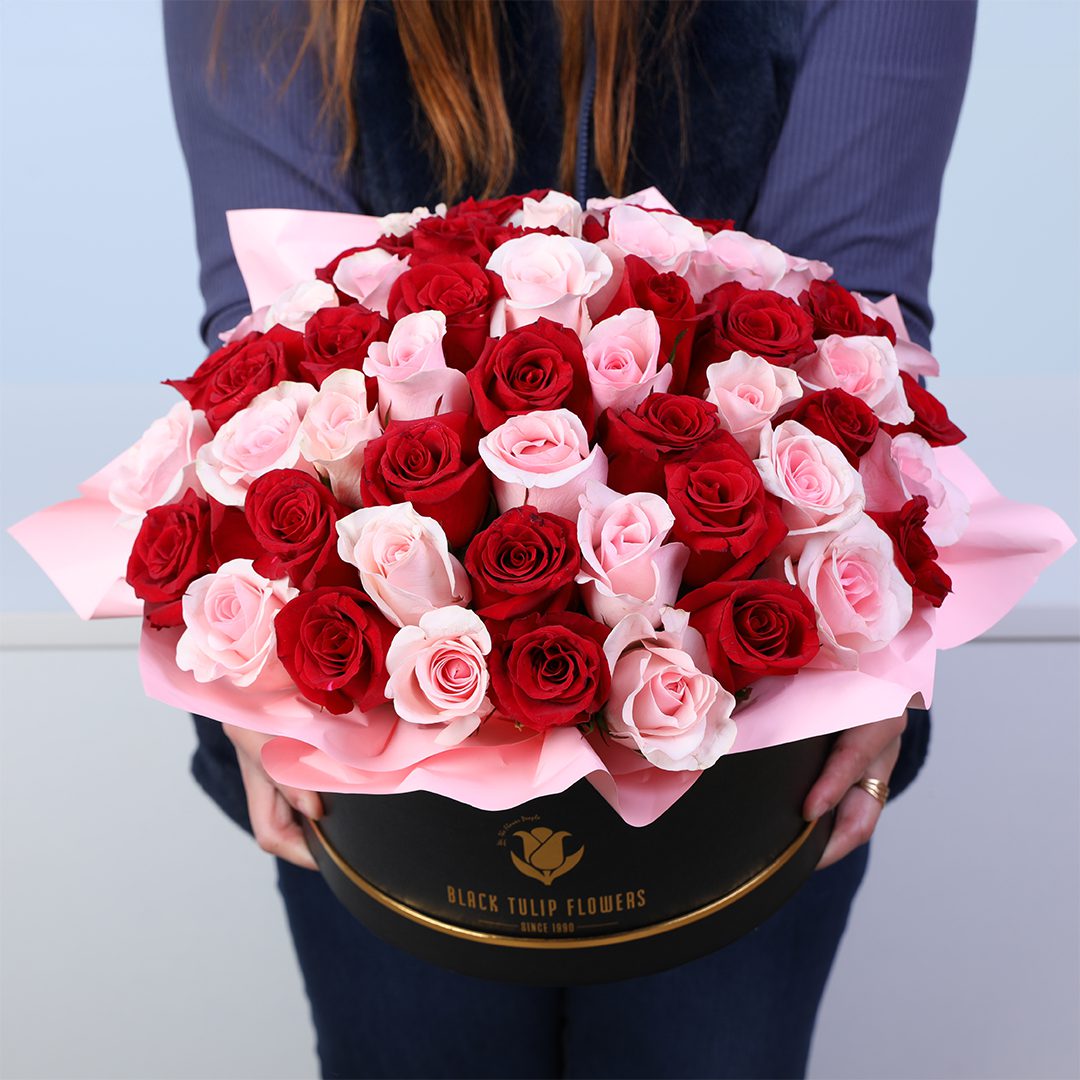 Luxury Rose Flower Box | Pink and Red roses
