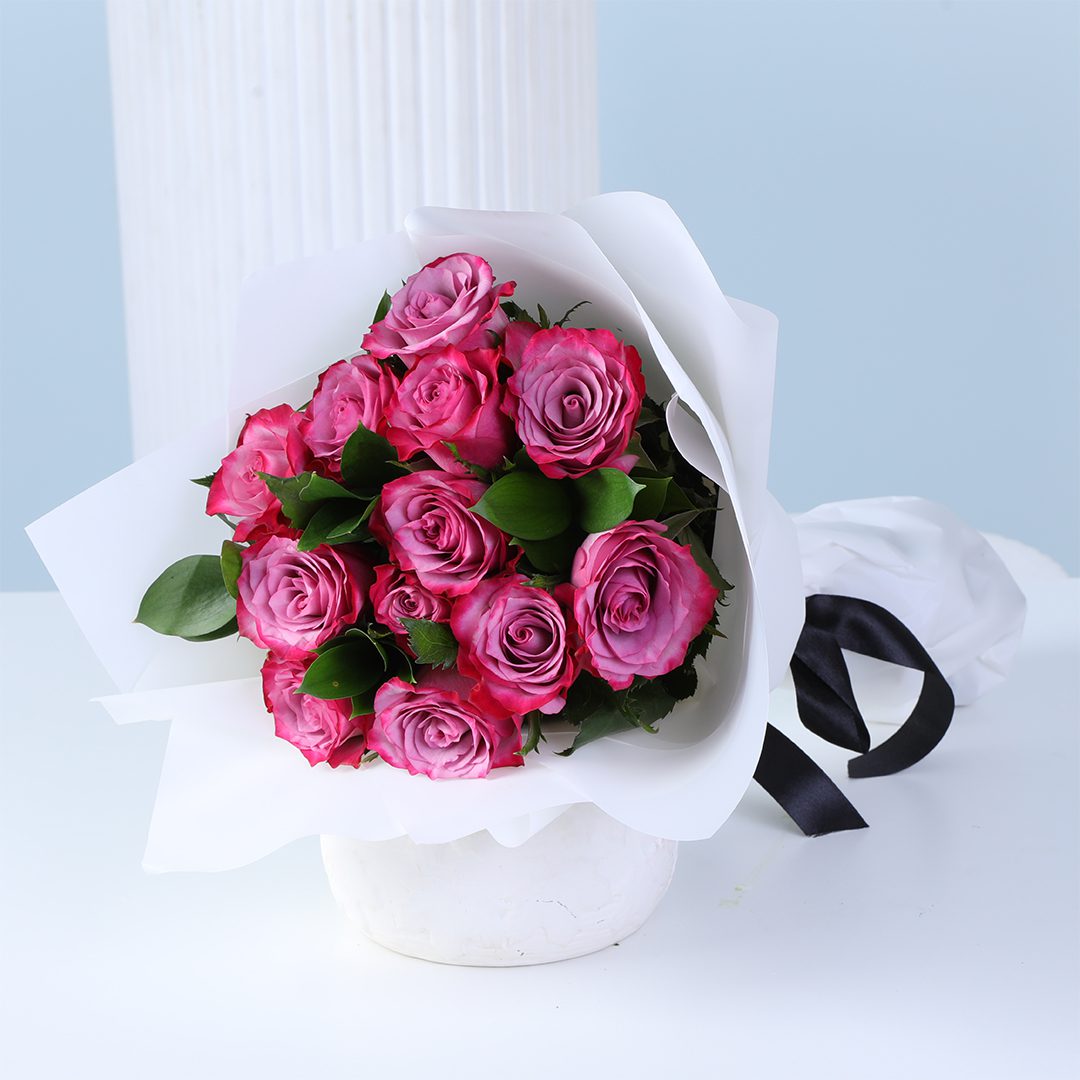 Elegance Purple Roses Bouquet | Buy Purple Flowers