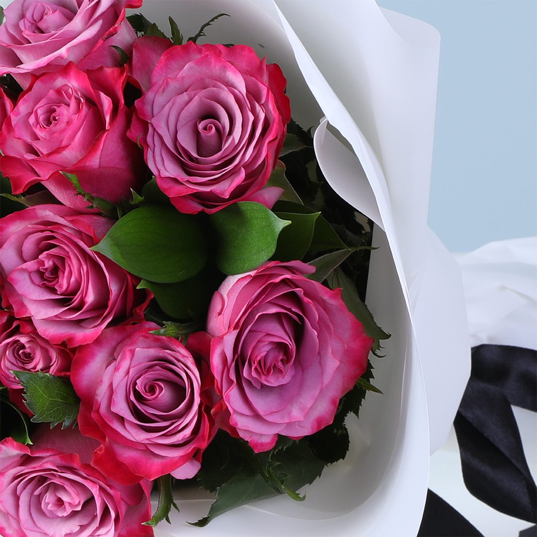 Elegance Purple Roses Bouquet | Buy Purple Flowers